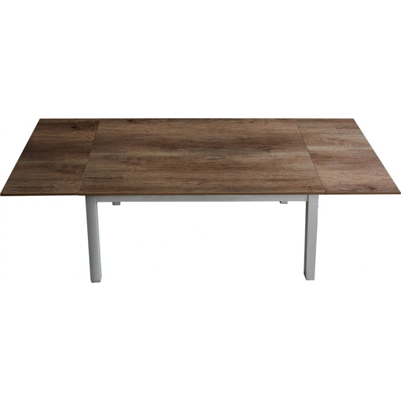 2209 Extending table with beech wood base and durmast wood melamine top