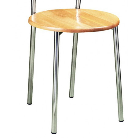 478SG Chromed steel stool, wooden or upholstered seat