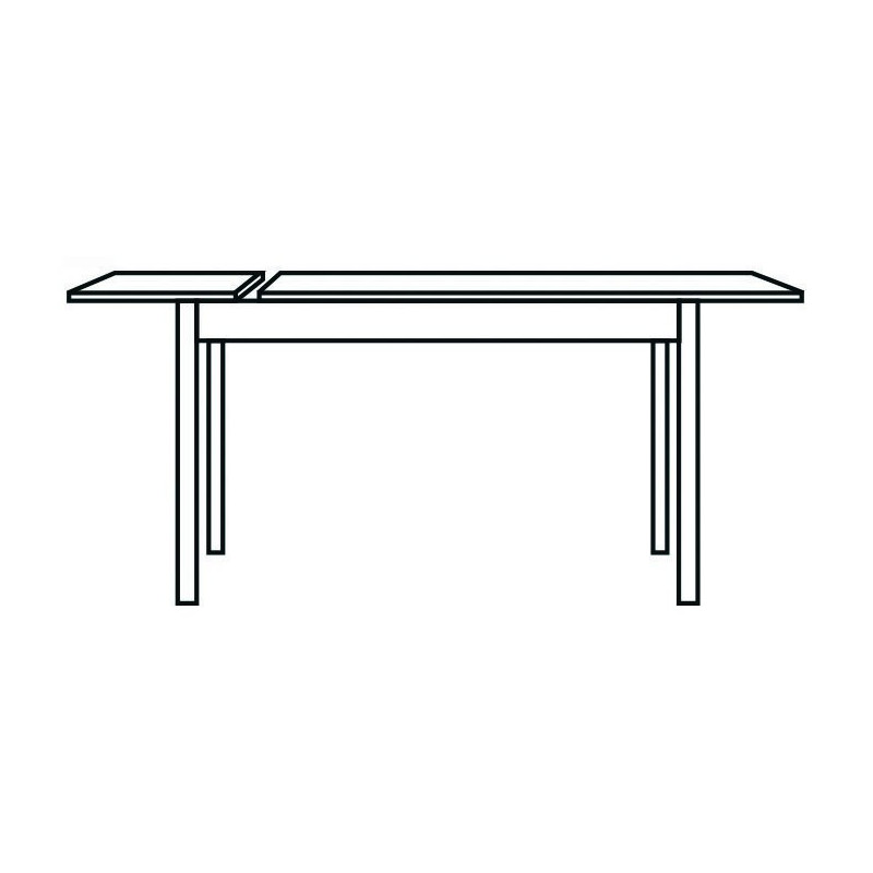 2190 Extending table with metal base and durmast wood melamine top